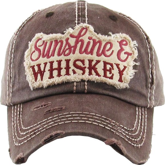Accessories | Sunshine Whiskey Distressed Style Ball Cap | Poshmark